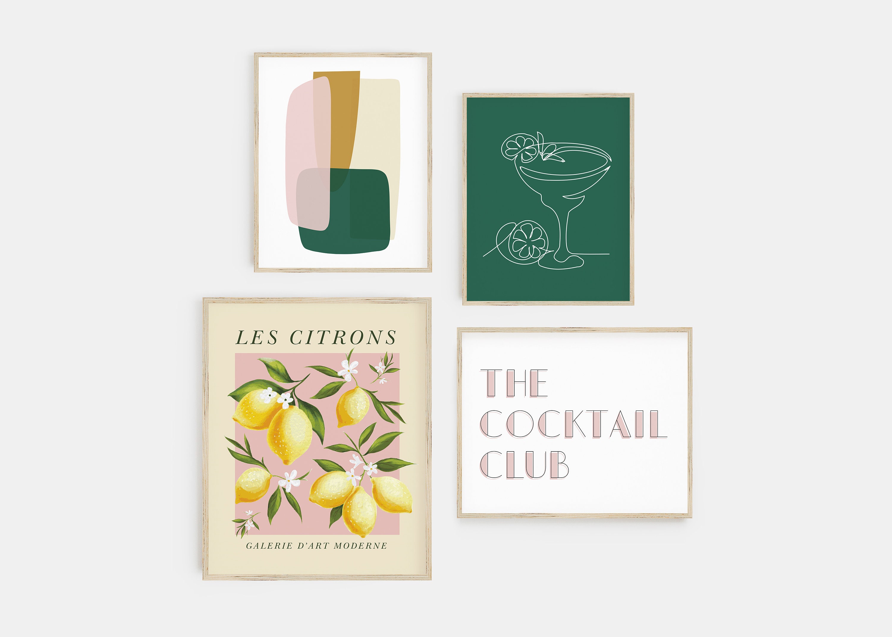 Bar Cart Decor | Cocktail Poster Set | Gallery Wall Special Offer Set ...