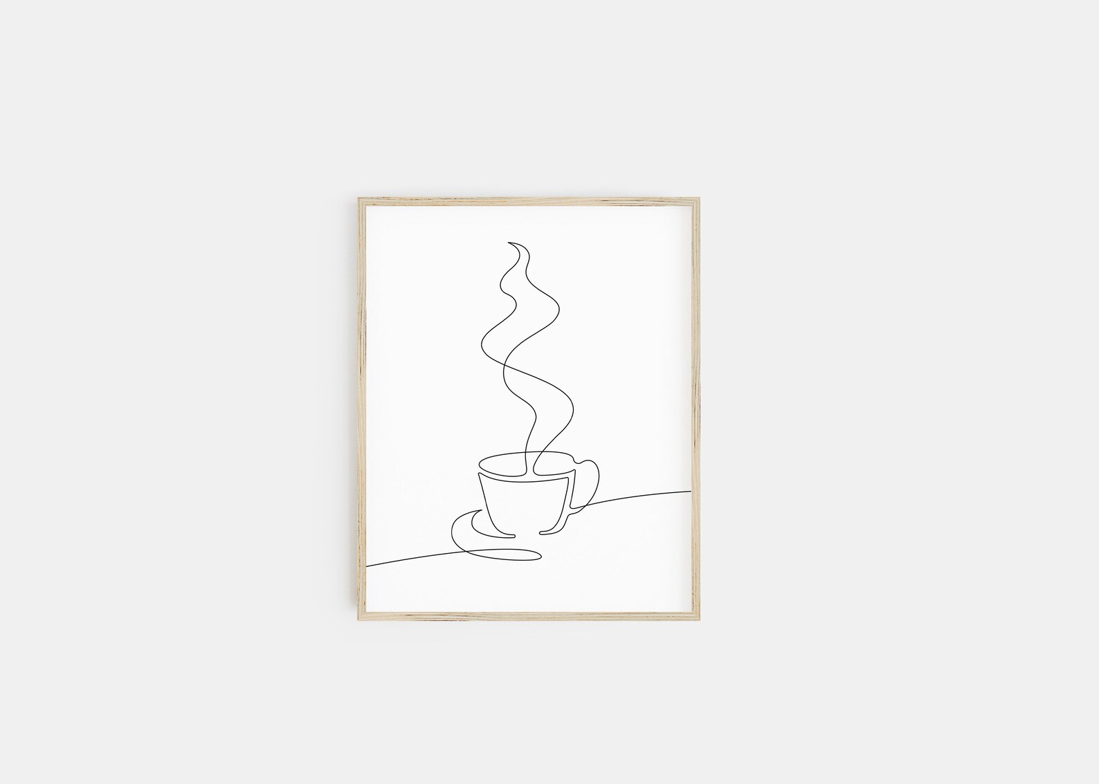 Coffee Cup Print | Coffee Art | One Line Print | Printable Wall Art ...