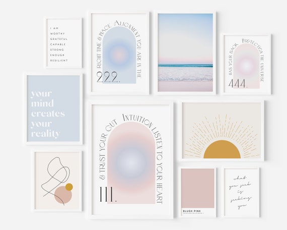 Manifest Gallery Wall Set Law of Attraction Wall Art | Etsy