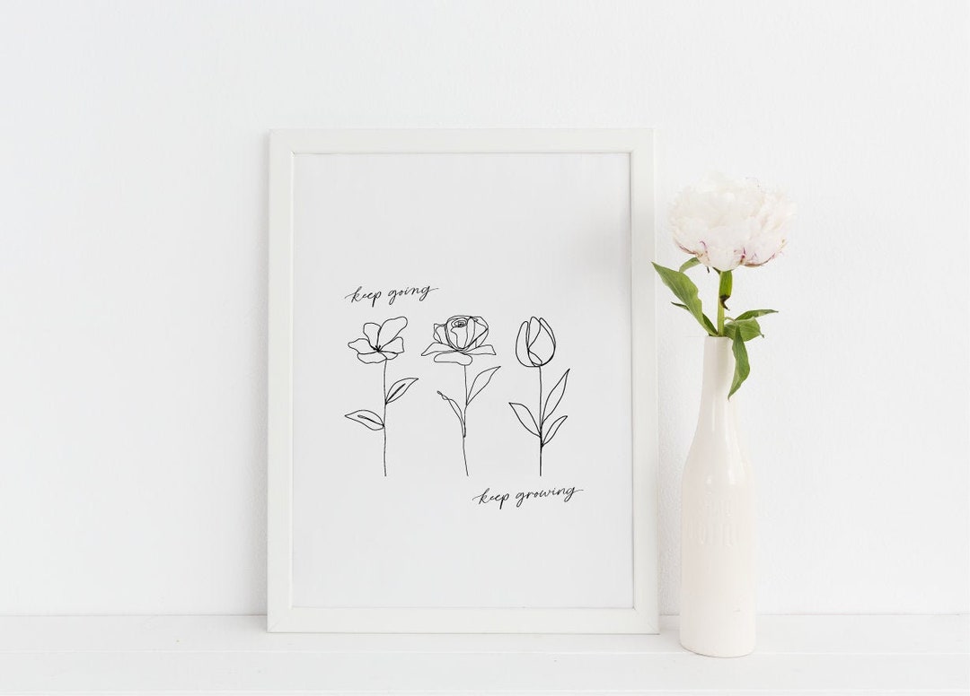 Keep Going, Keep Growing Poster | Therapy Office Decor | Psychology Art ...
