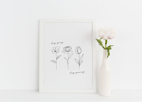 Keep Going Keep Growing Poster Therapy Office Decor | Etsy