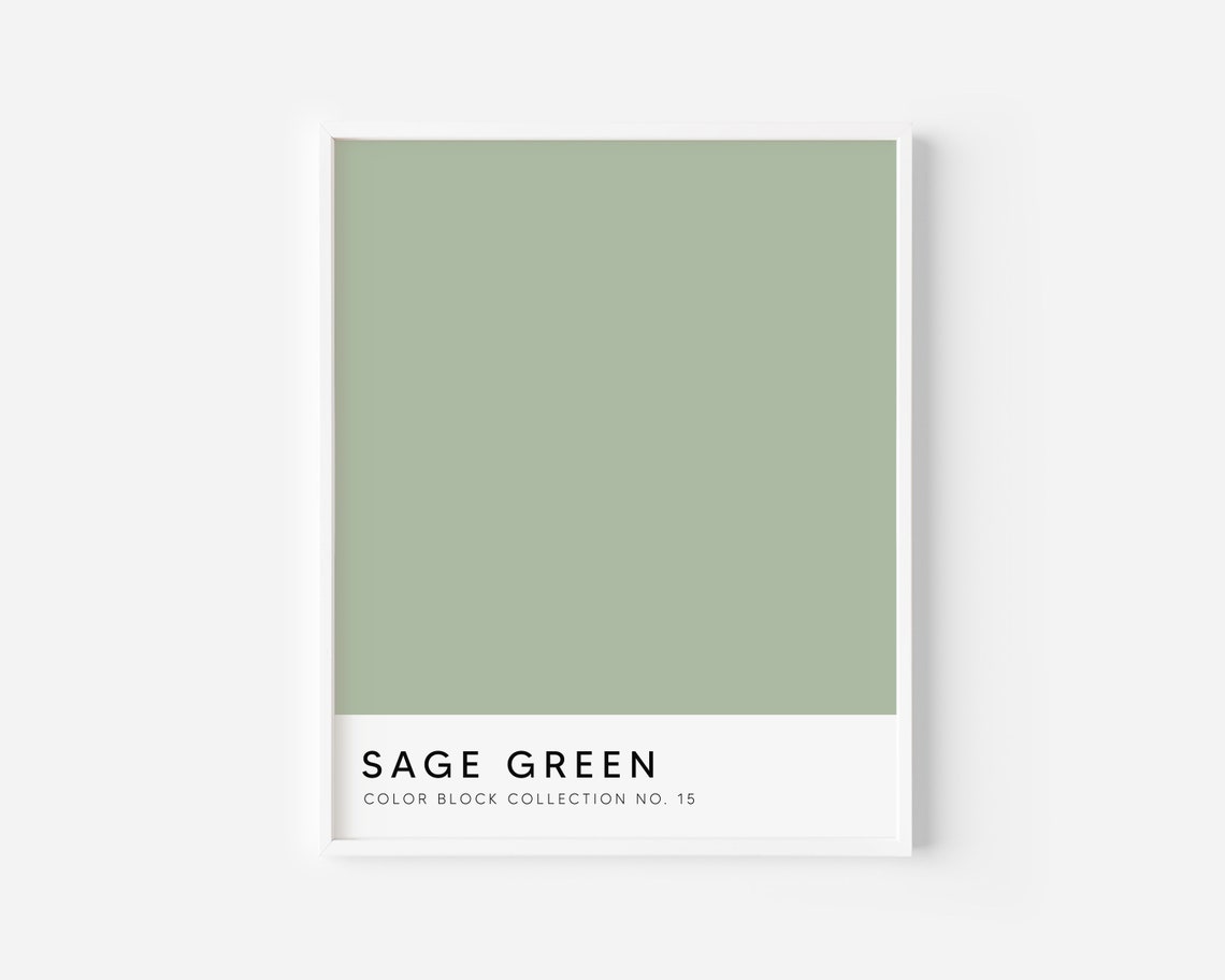 Sage Green Print | Color Block Art | Sage Green Decor - Etsy