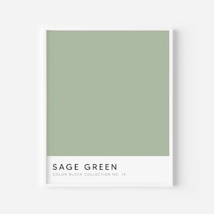 Sage Green Print | Color Block Art | Sage Green Decor - Etsy