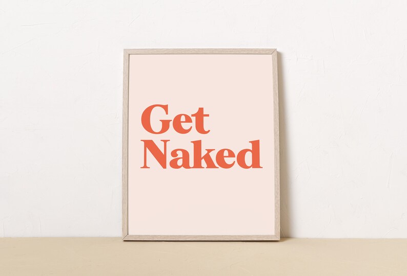 Get naked print get naked sign | Etsy