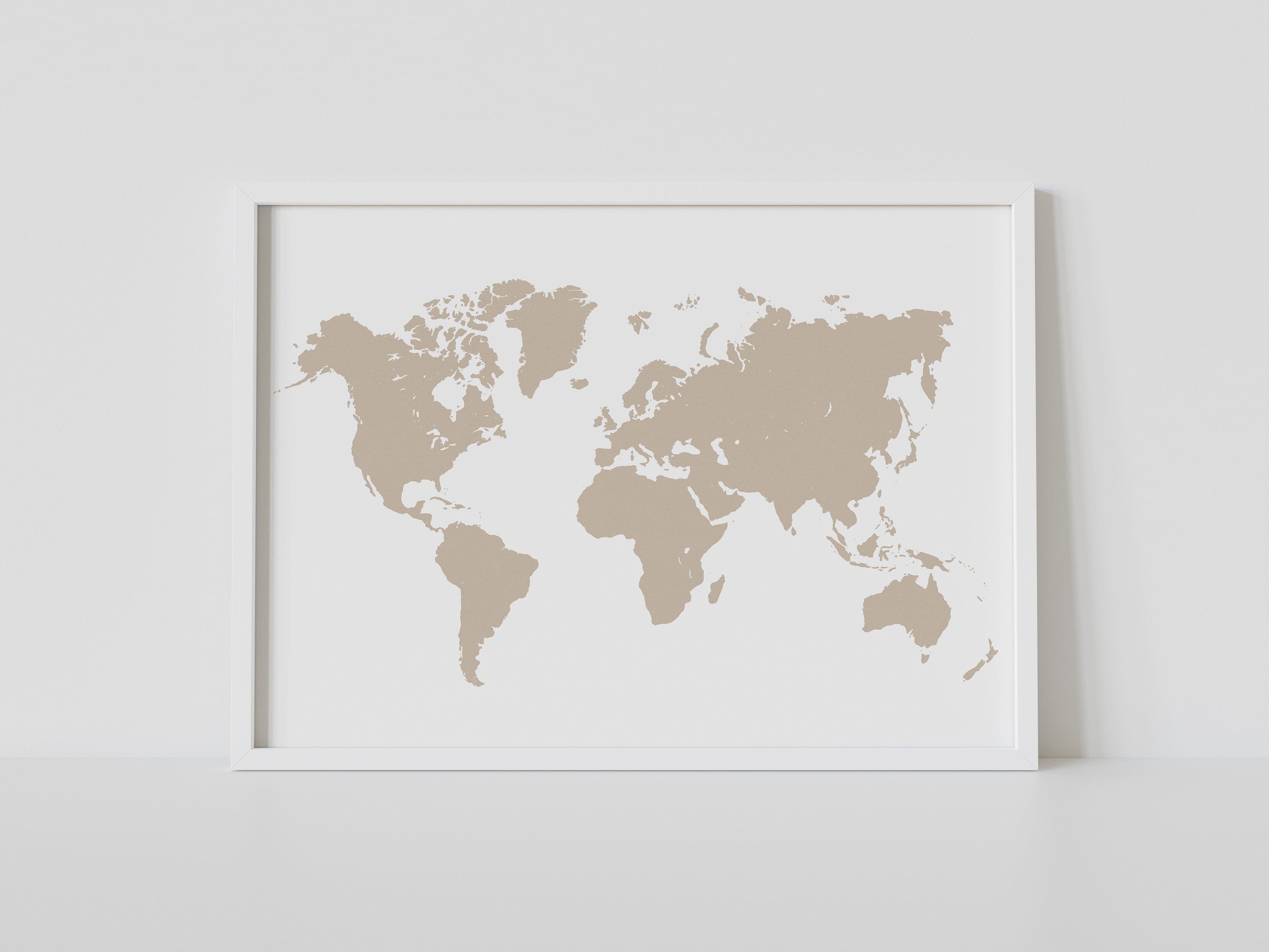 World Map Print Neutral Prints Neutral Wall Art - Etsy UK