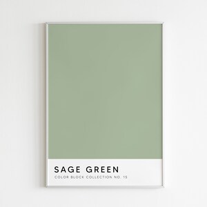 Sage Green Print Color Block Art Sage Green Decor 3 for | Etsy