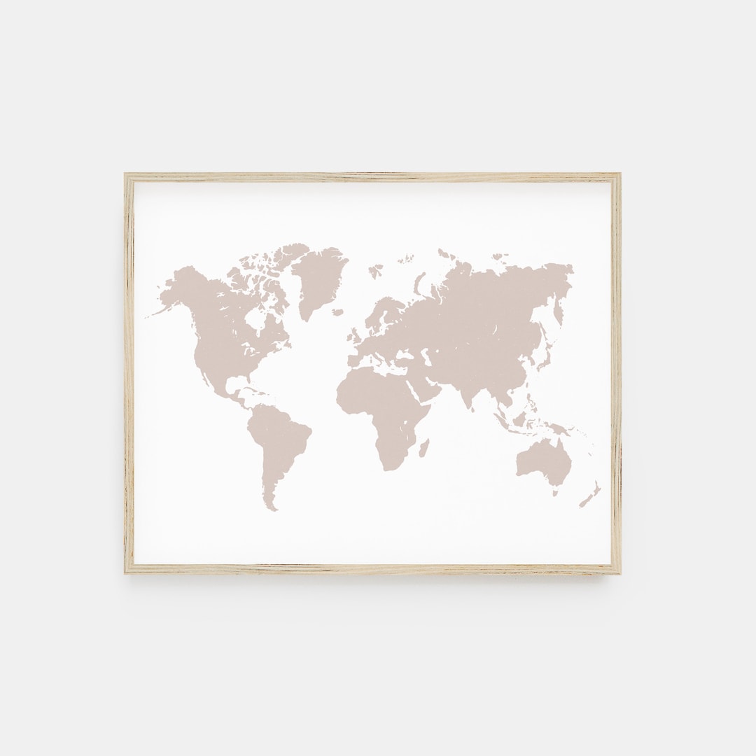 Impressão rosa do mapa | arte de parede rosa | impressão de viagem ...