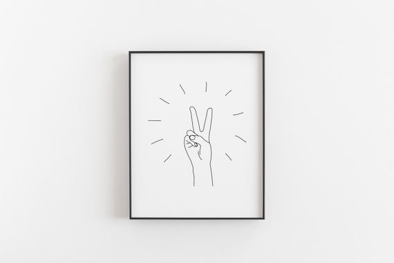 Peace Sign Print Peace Sign Wall Art Peace Sign Poster | Etsy