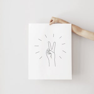 Peace Sign Print | Peace Sign Wall Art | Peace Sign Poster - Etsy