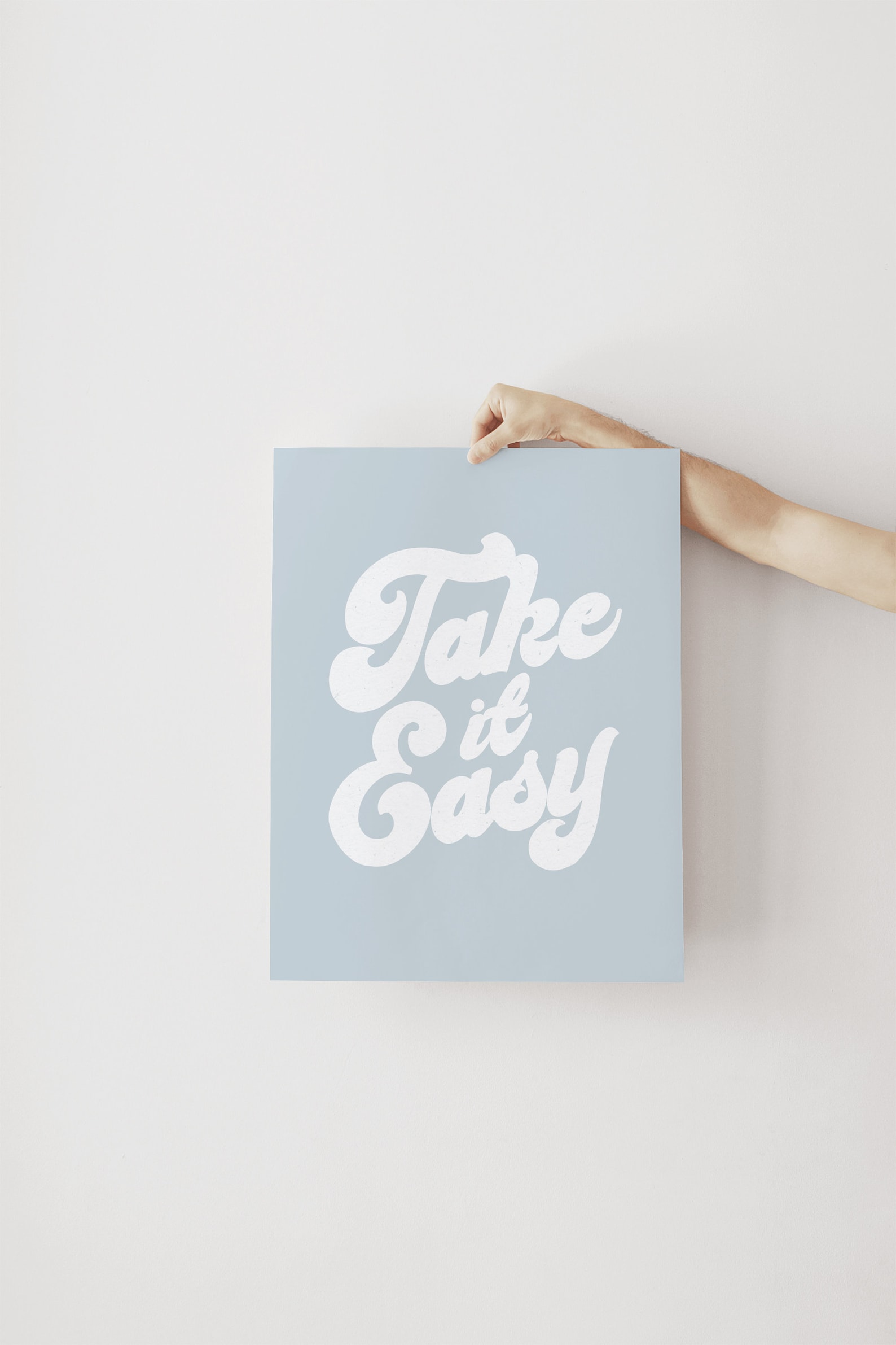 Take It Easy Print Take It Easy Sign Blue Dorm Art Dorm - Etsy
