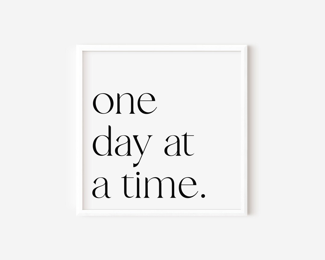 One Day at a Time | Therapy Office Decor | Square Print | Mental Health ...