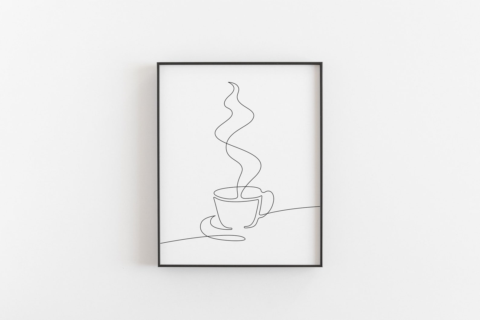 Coffee Cup Print Coffee Art One Line Print Printable | Etsy