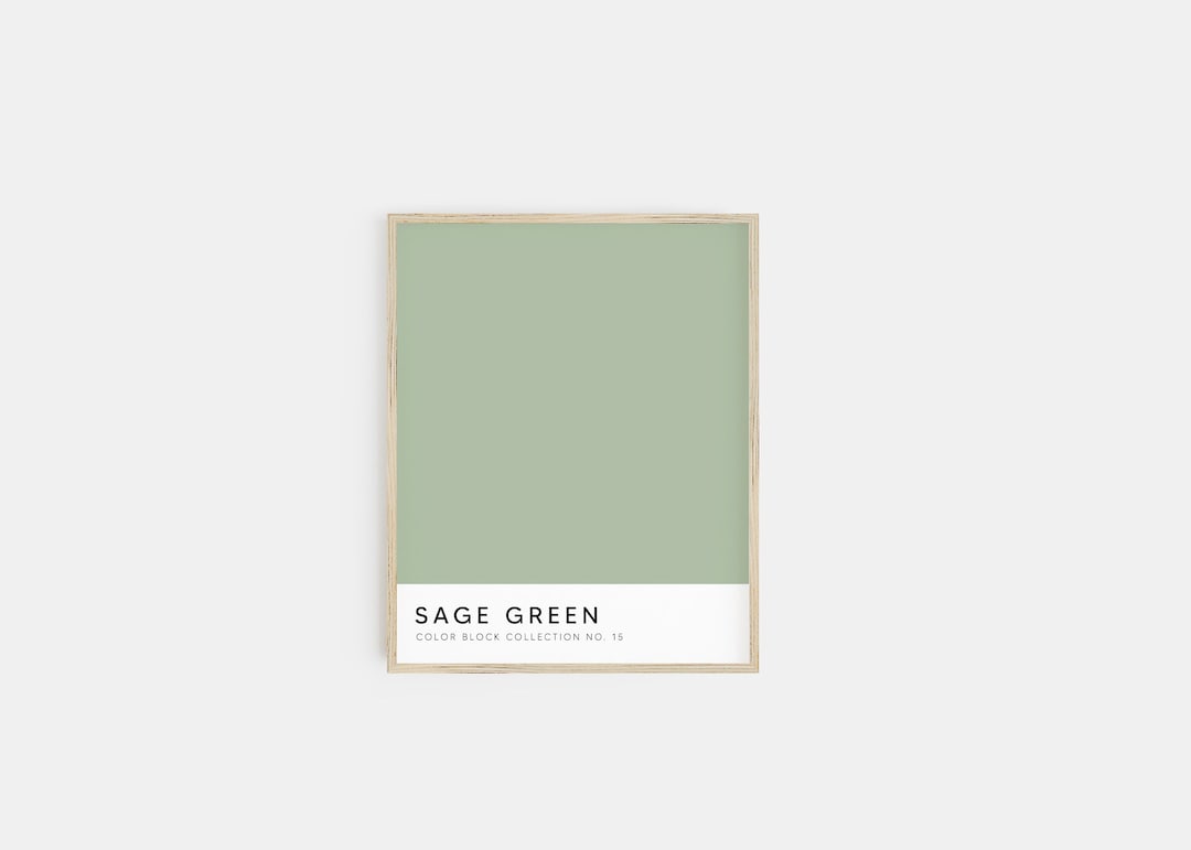 Sage Green Print | Color Block Art | Sage Green Decor - Etsy