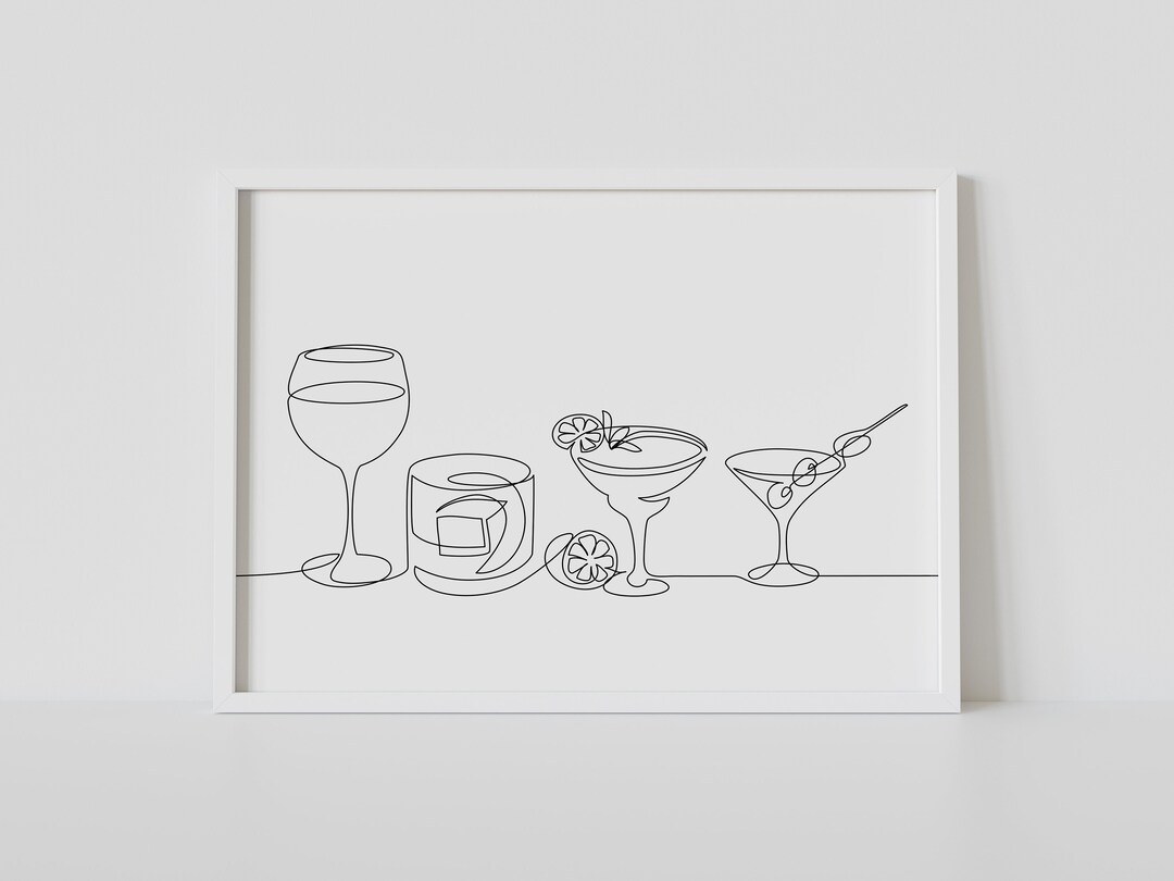 Bar Cart Decor | Cocktail Print | Bar Cart Art - Etsy