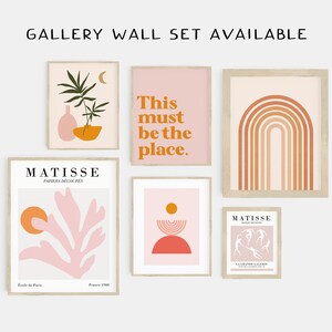 Botanical Boho Art Print | Pink and Orange Wall Art - Etsy
