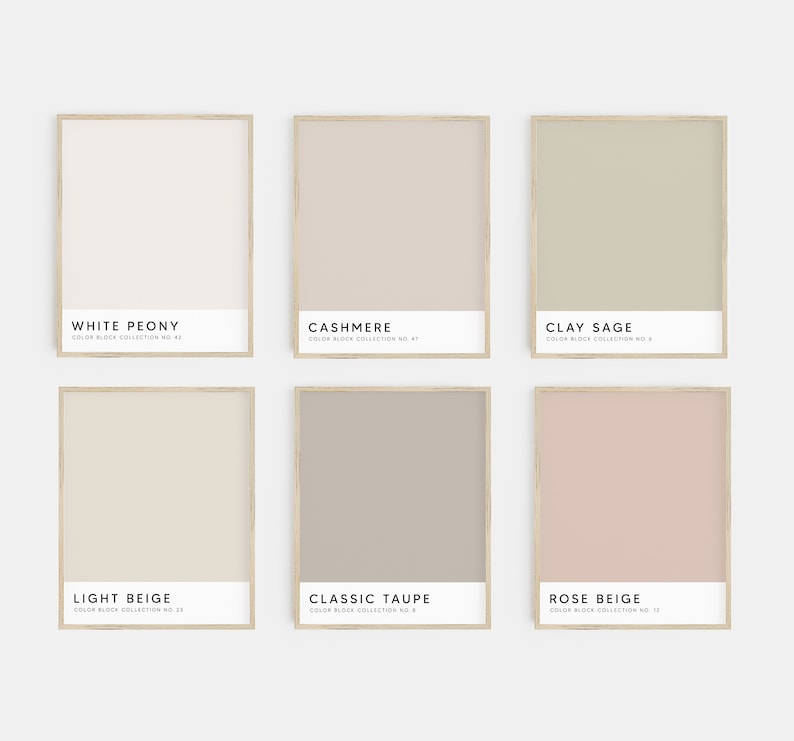 Modern Wall Art | Color Block Prints | Minimal Print Set of 6 - Etsy