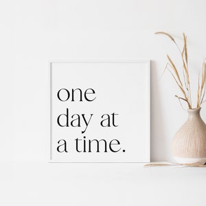 One Day at a Time | Therapy Office Decor | Square Print | Mental Health ...