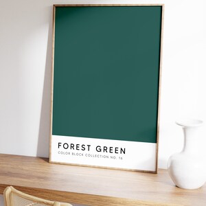 Color Block Art | Green Wall Art | Forest Green Print - Etsy
