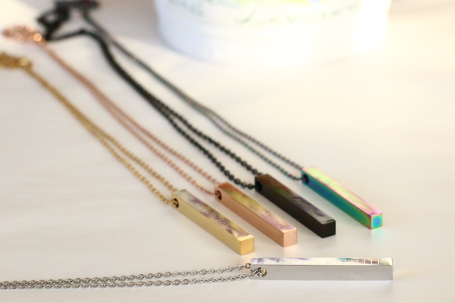 Binary Code Engraved Custom 3D Bar Pendant. Binary Code Geek - Etsy