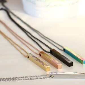 Binary Code Engraved Custom 3D Bar Pendant. Binary Code Geek Jewelry Gift. Math Computer Coding ...