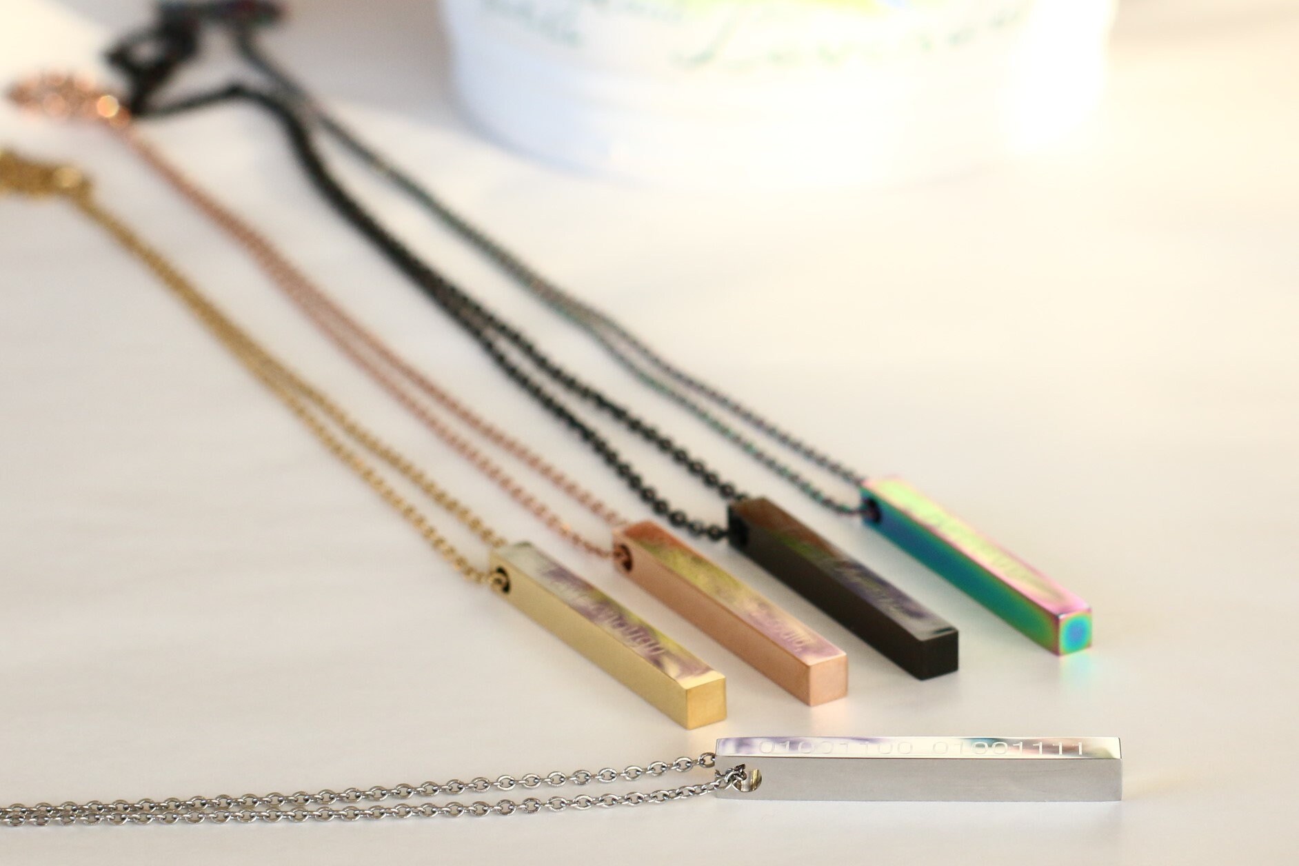 Binary Code Engraved Custom 3D Bar Pendant. Binary Code Geek - Etsy