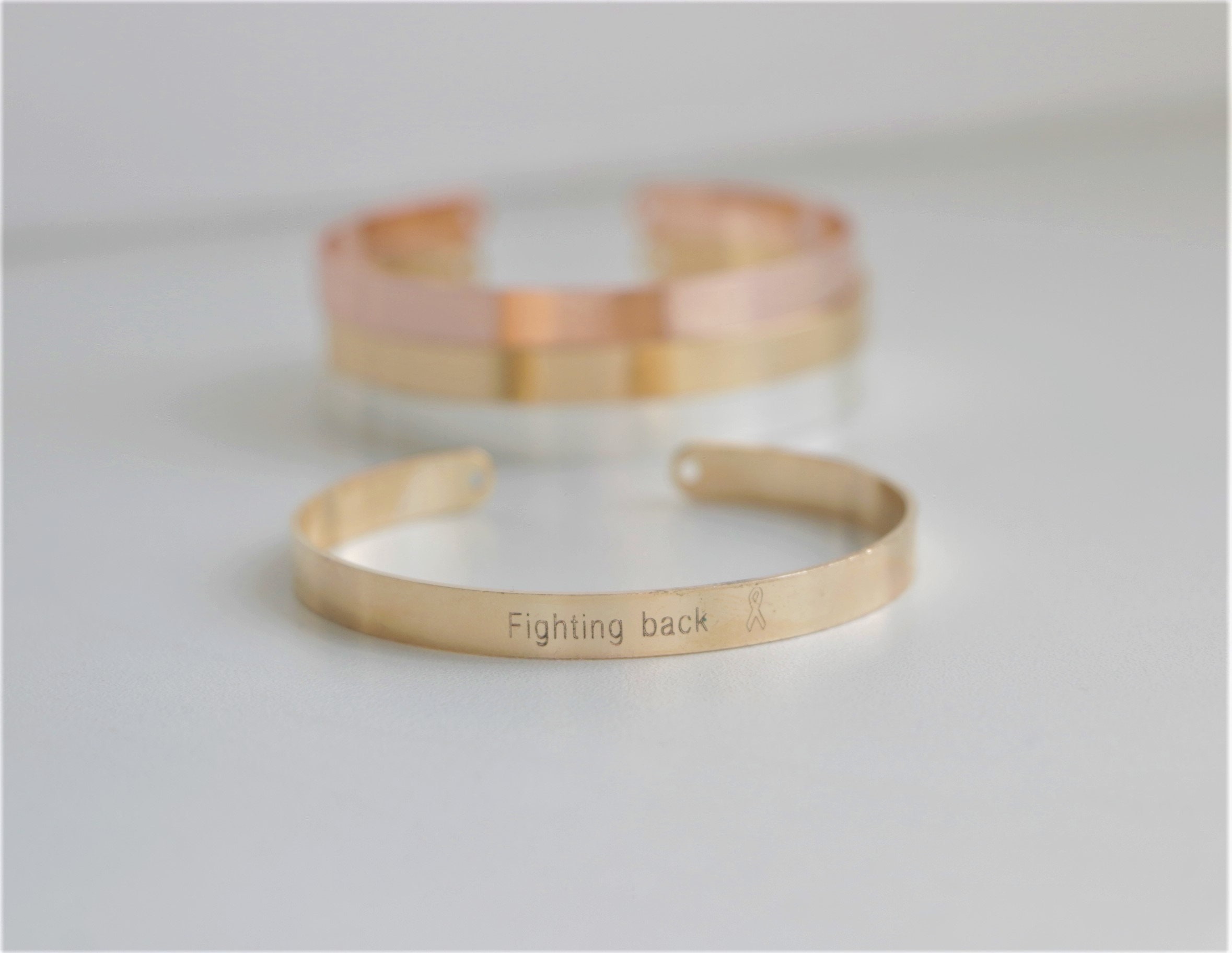 Fighting Back. Inspirational Bracelet. Stay Strong Cuff. - Etsy