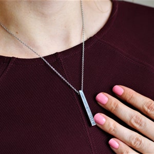 Binary Code Engraved Custom 3D Bar Pendant. Binary Code Geek Jewelry Gift. Math Computer Coding ...