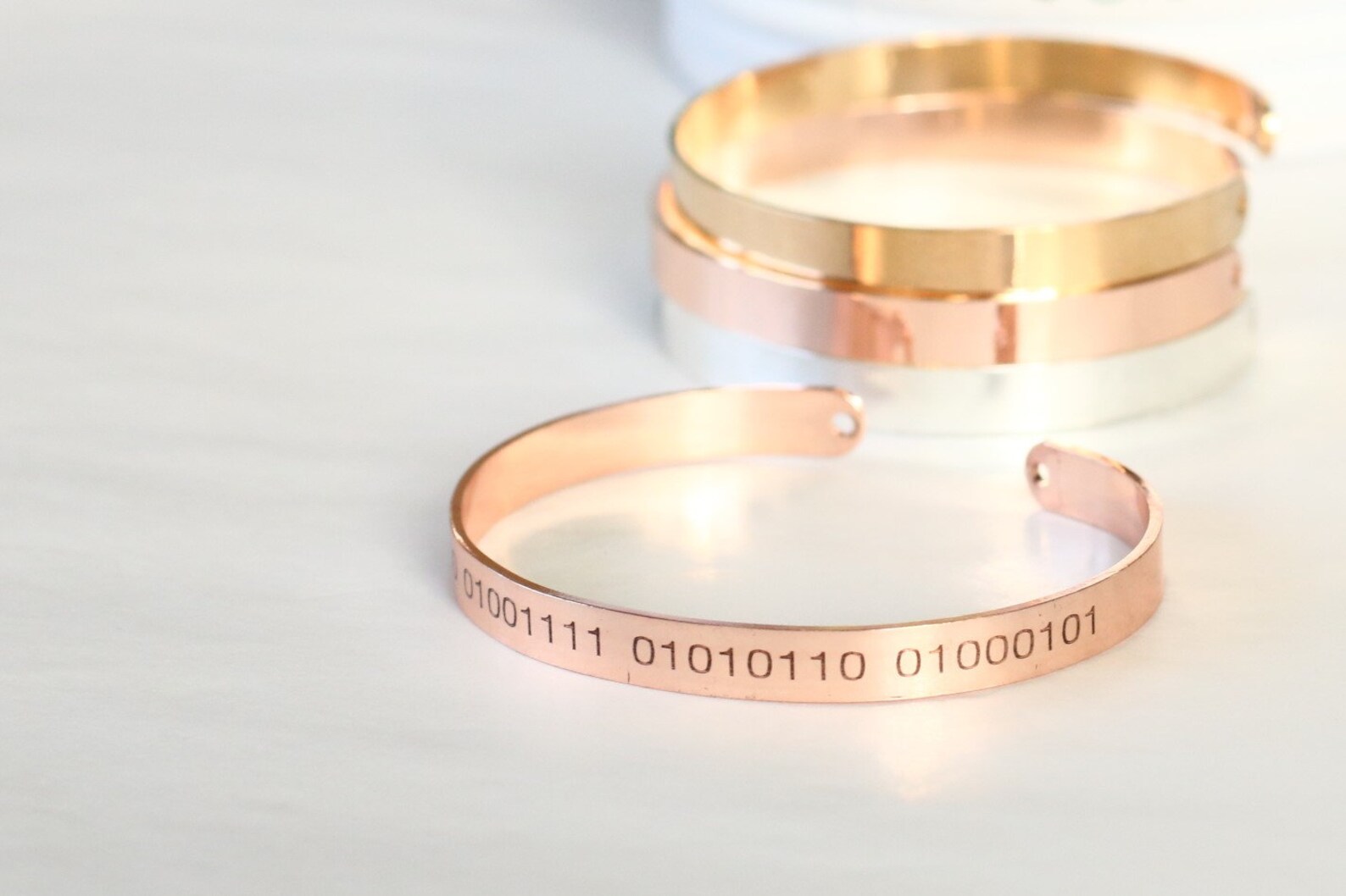 Binary Code Engraved Custom Bracelet. Binary Code Geek Jewelry | Etsy