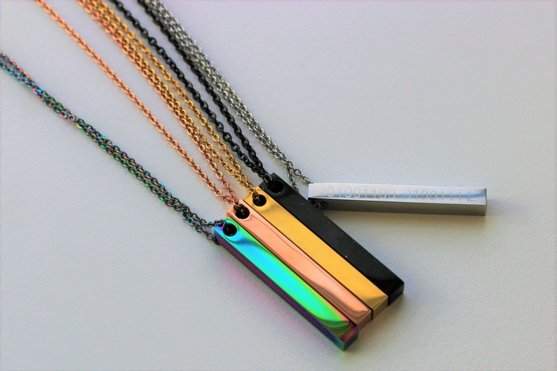 Binary Code Engraved Custom 3D Bar Pendant. Binary Code Geek - Etsy