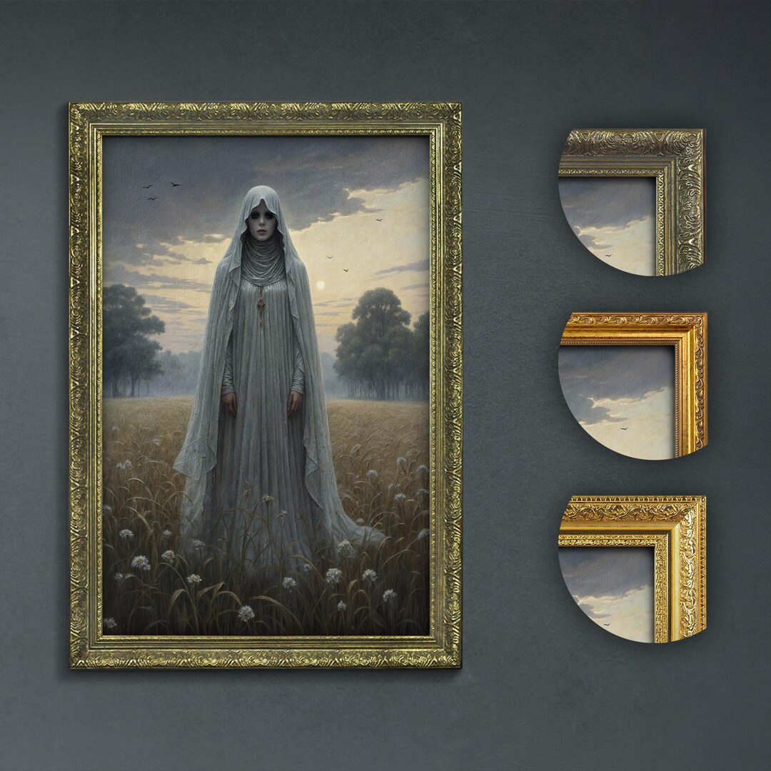 Ethereal Ghost in Field Art Print, Dark Academia Gothic Decor, Haunting Solitude Wall Art ...
