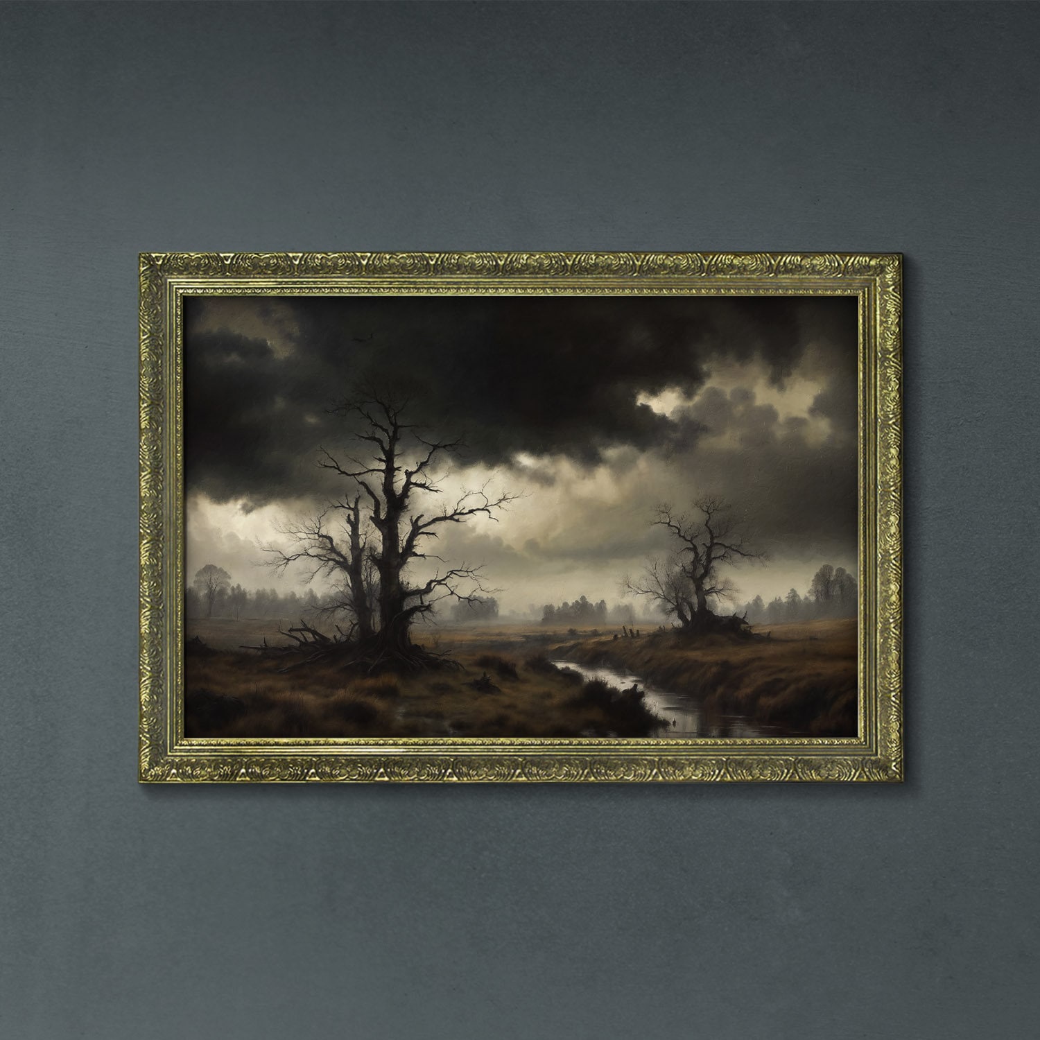 Moody Dark Art, Dark Landscape, Dark Academia Decor, Artful Prints ...