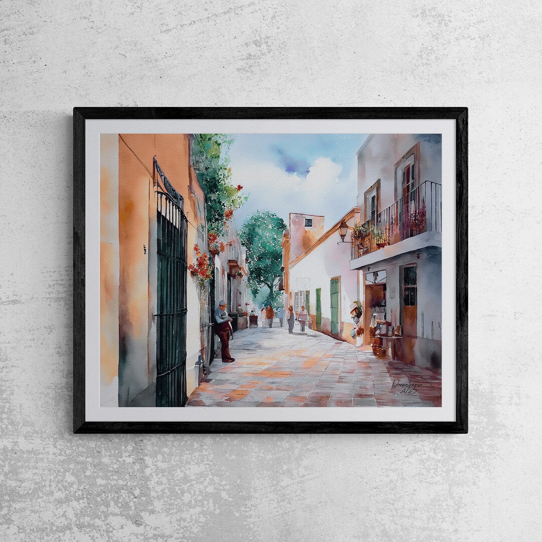 Downtown Queretaro Watercolor Print, Museum Quality Artful Wall Decor ...