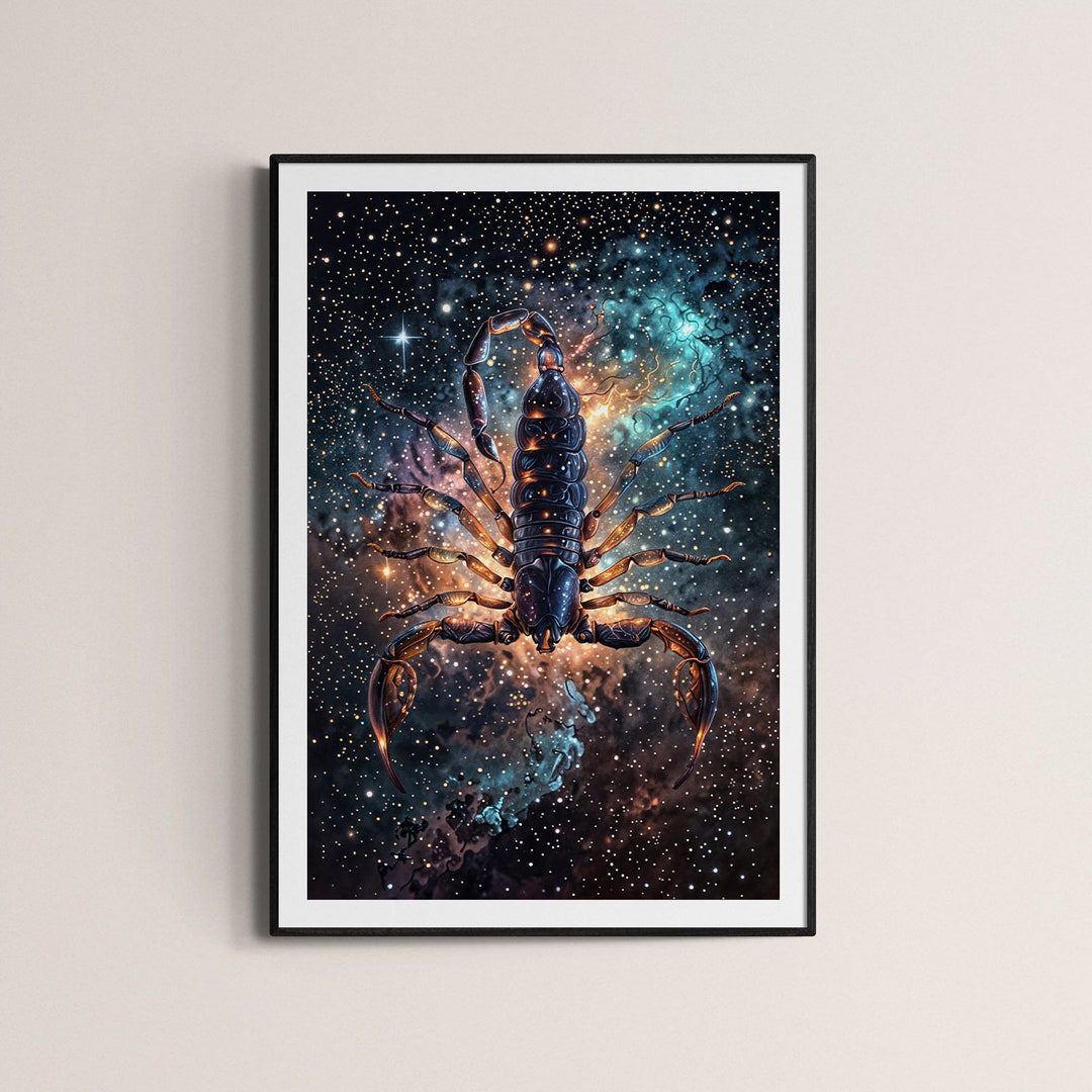 Scorpio Art Print, Zodiac Sign Art, Horoscope Sign Wall Art, Scorpio ...