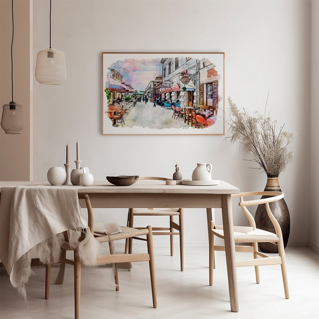 Shkoder Watercolor Print Albania Art Travel Wall Art Travel - Etsy