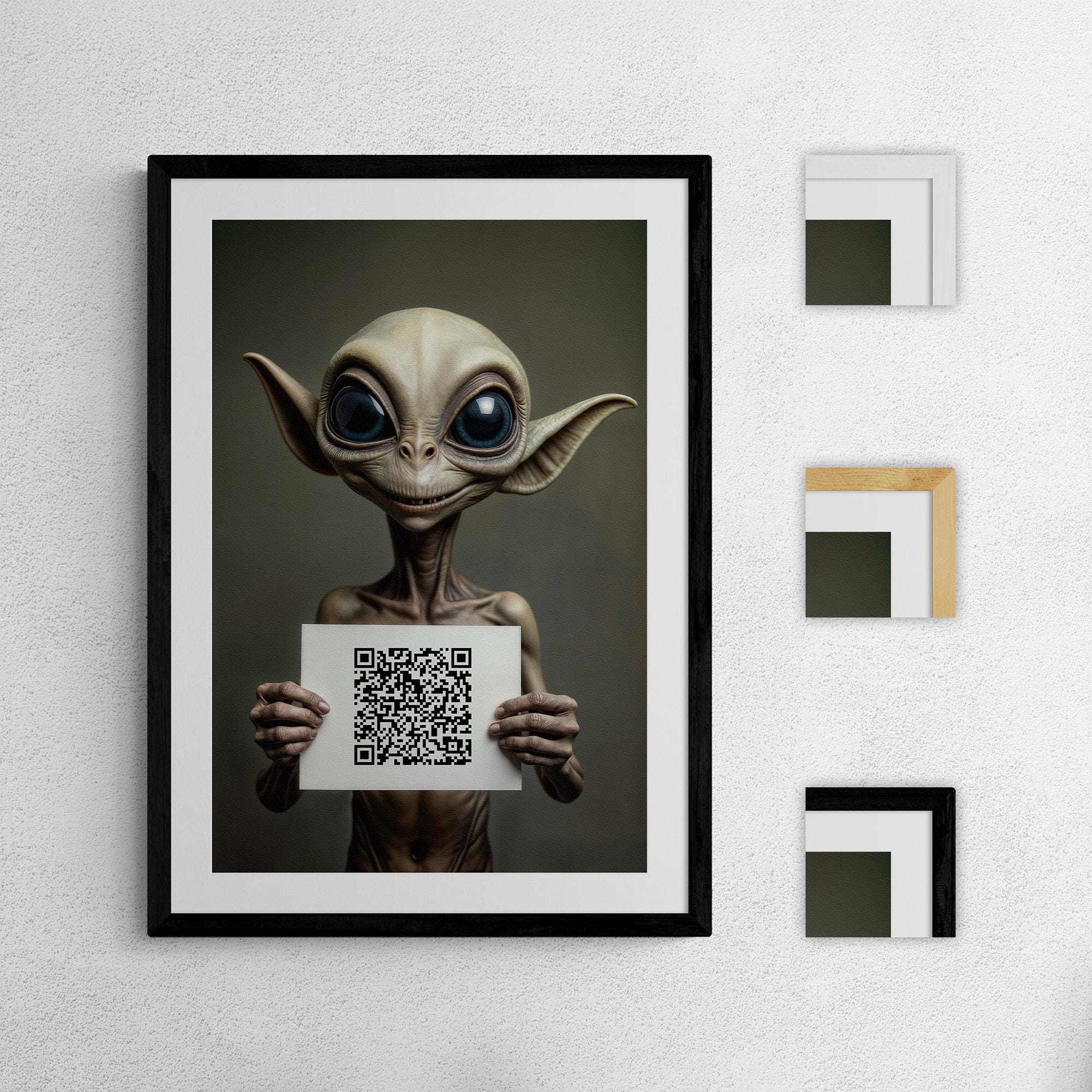 Personalized Extraterrestrial QR Code Art, Custom Alien Art, Unique Sci ...