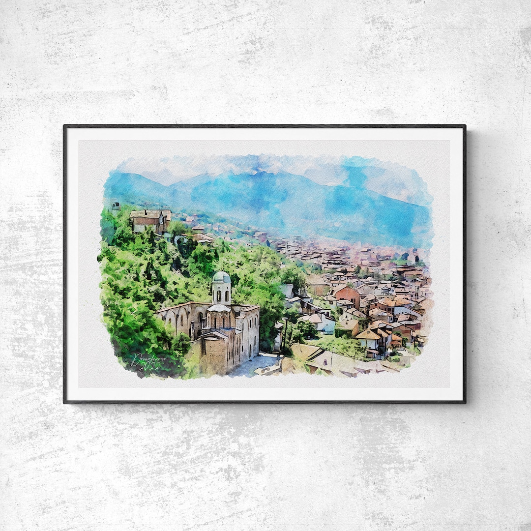 Prizren Kosovo Watercolor Art Print, Museum Quality Artful Wall Decor ...