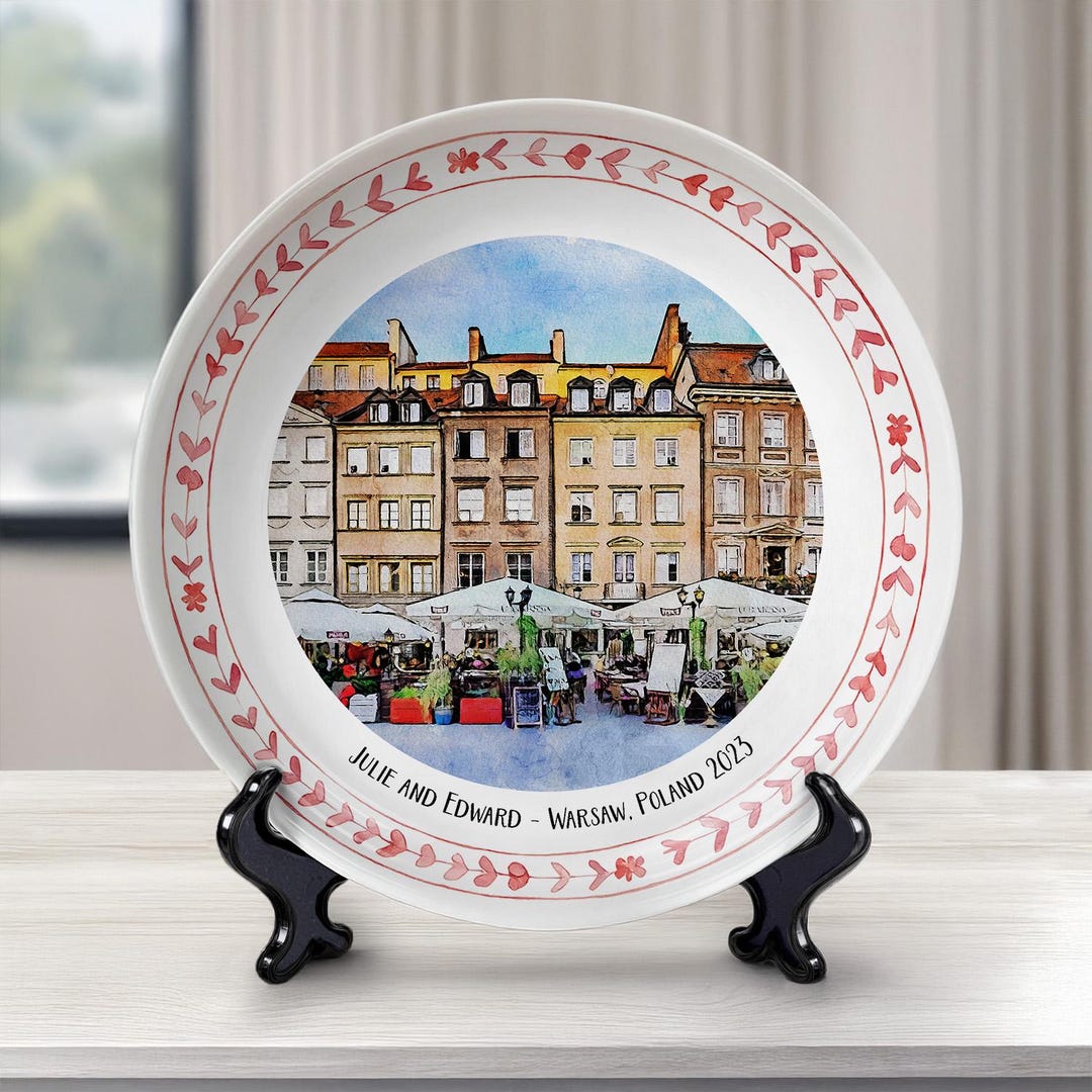 Custom Ceramic Plate, Warsaw Poland, Personalized Decorative Ceramic ...