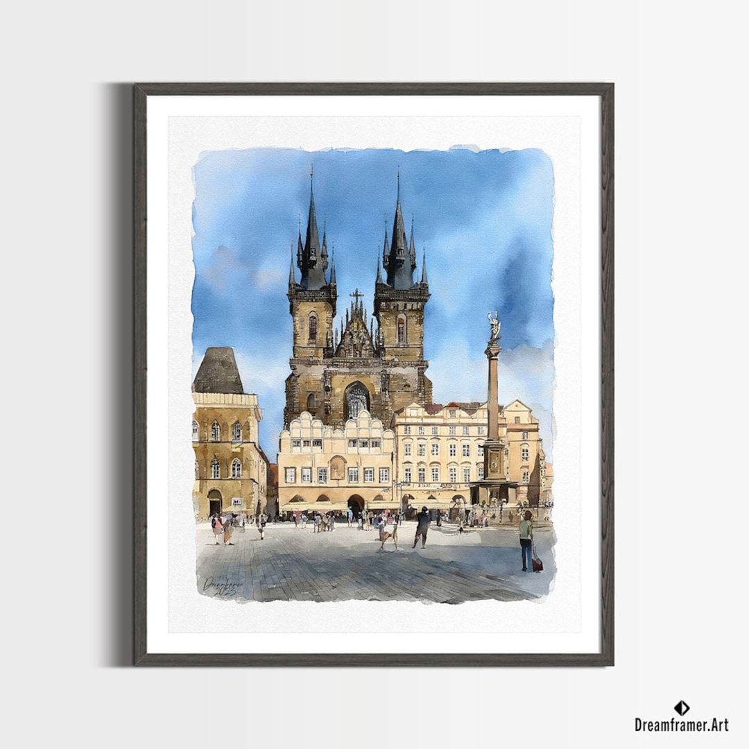 Prague Watercolor Print Czechia Art Premium Quality Travel - Etsy