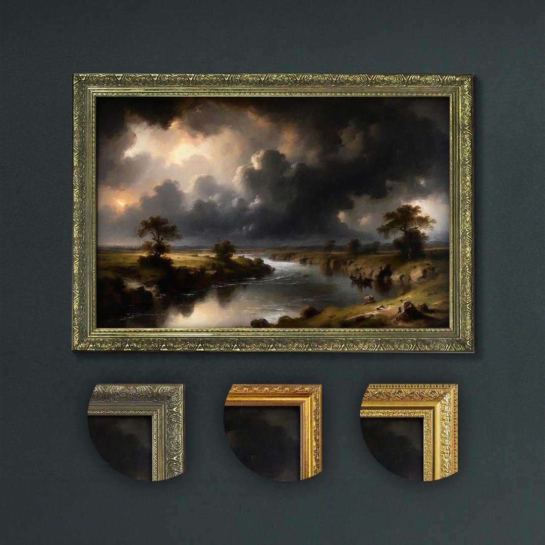 Stormy Landscape Art Print: Dark Academia Decor, Choice of Frames - Etsy