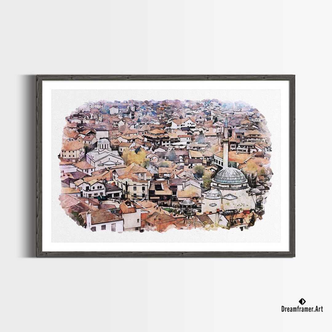 Prizren Watercolor Print Kosovo Art Premium Quality Travel Poster ...