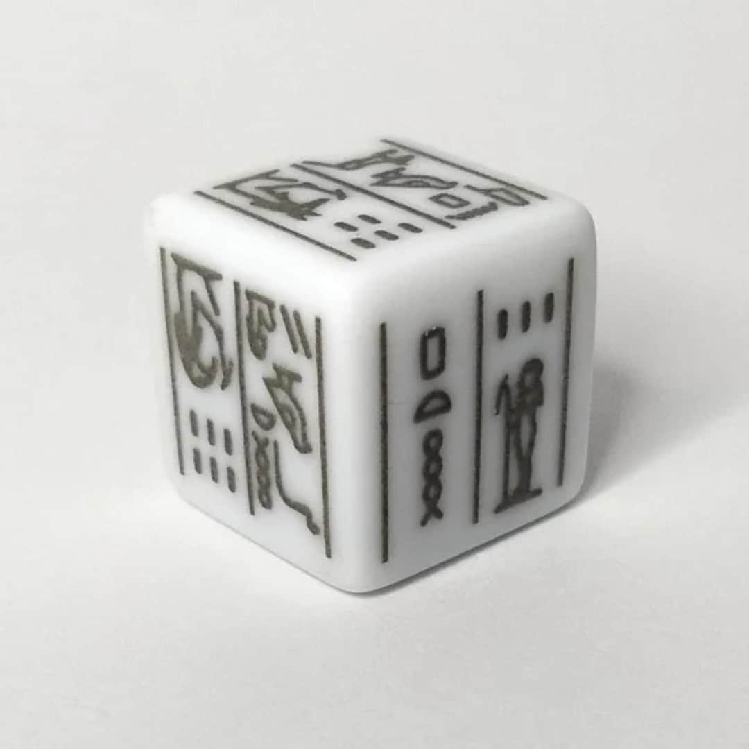 Ancient Egyptian White Dice, Hieroglyphs, Egypt, Single D6 Die, Square ...