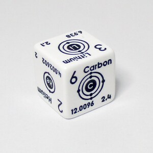 Periodic Table Polyhedral Dice Set, 7 Pcs of Dice, Chemistry Chemical ...