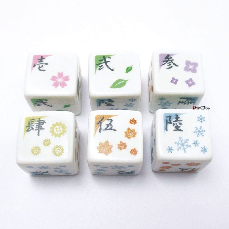 Japanese Four Seasons Dice Single D6 Die Square Corners | Etsy
