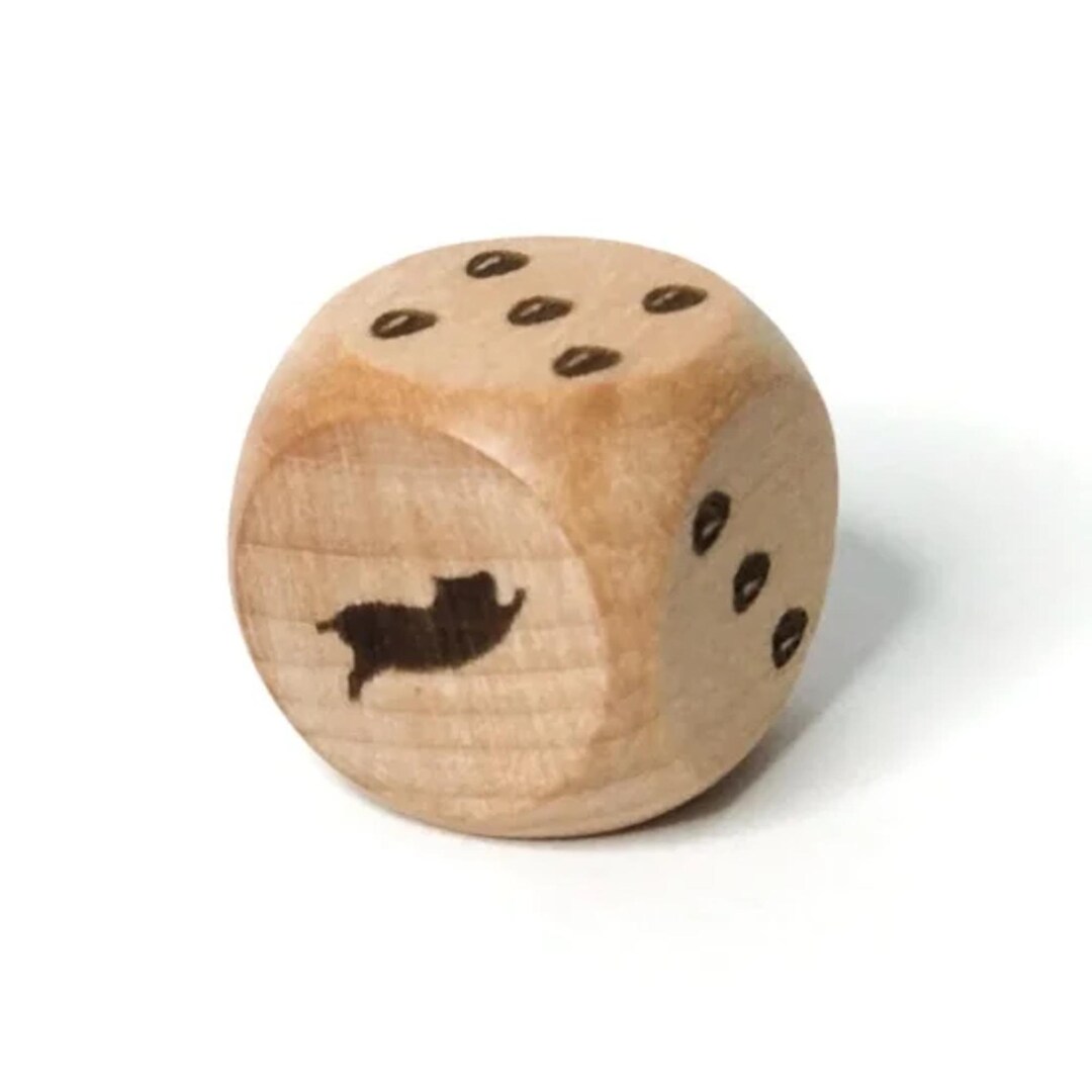 Hamster & Sunflower Seeds Wood Dice, Animal, Wooden, Single D6 Die ...
