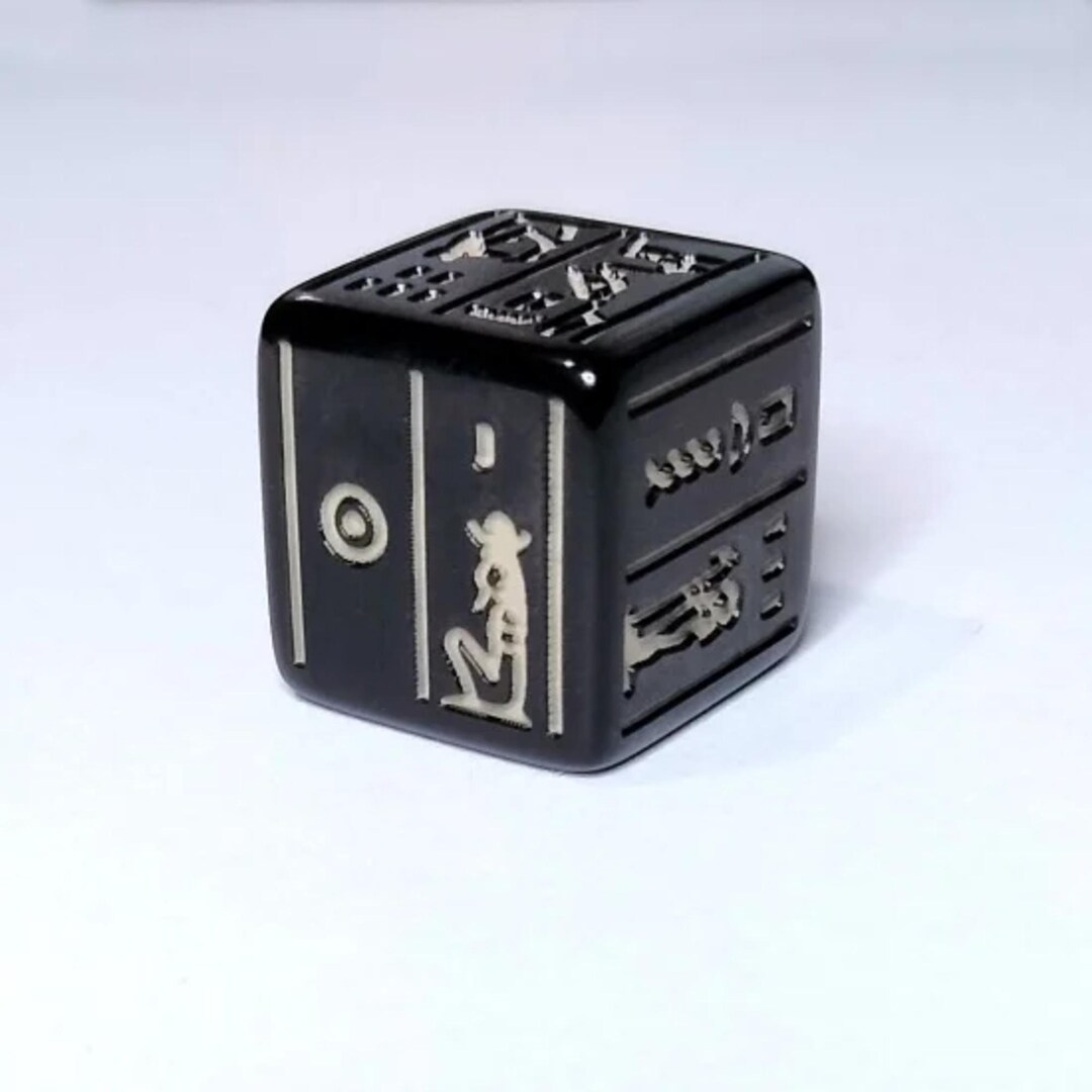 Ancient Egyptian Black Dice, Hieroglyphs, Egypt, Single D6 Die, Square ...