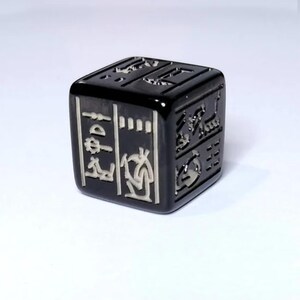 Ancient Egyptian Black Dice, Hieroglyphs, Egypt, Single D6 Die, Square ...