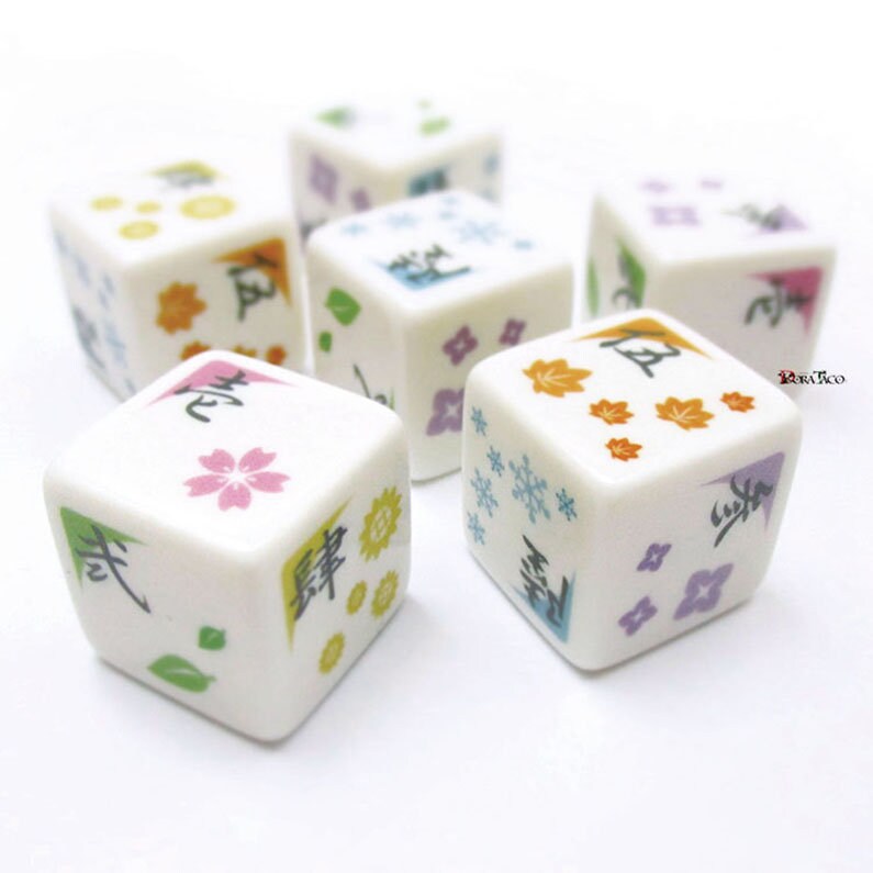 Japanese Four Seasons Dice Single D6 Die Square Corners | Etsy