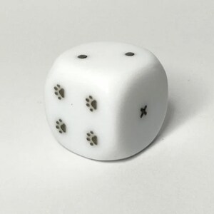 White Smiling Cat Dice, Smile, Animal, Single D6 Die, TTRPG, Round ...