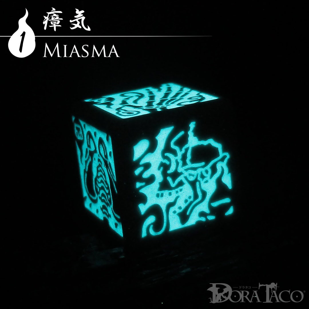 Glow! Gashadokuro, the Skeleton Spectre Dice, White & Aqua, 6 Sided D6 ...