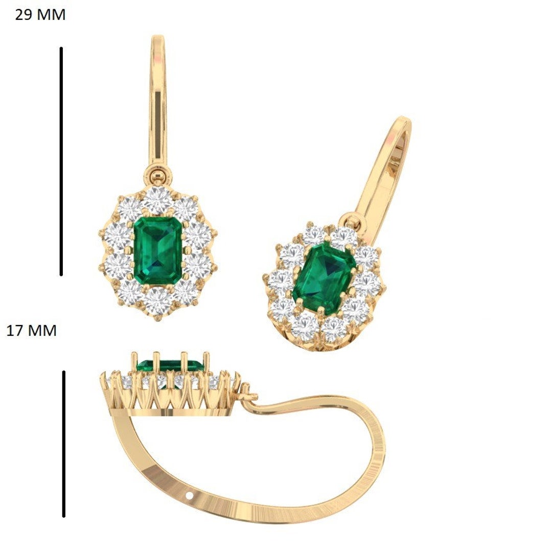 14k Gold Emerald Earrings May Birthstone Green Stud - Etsy